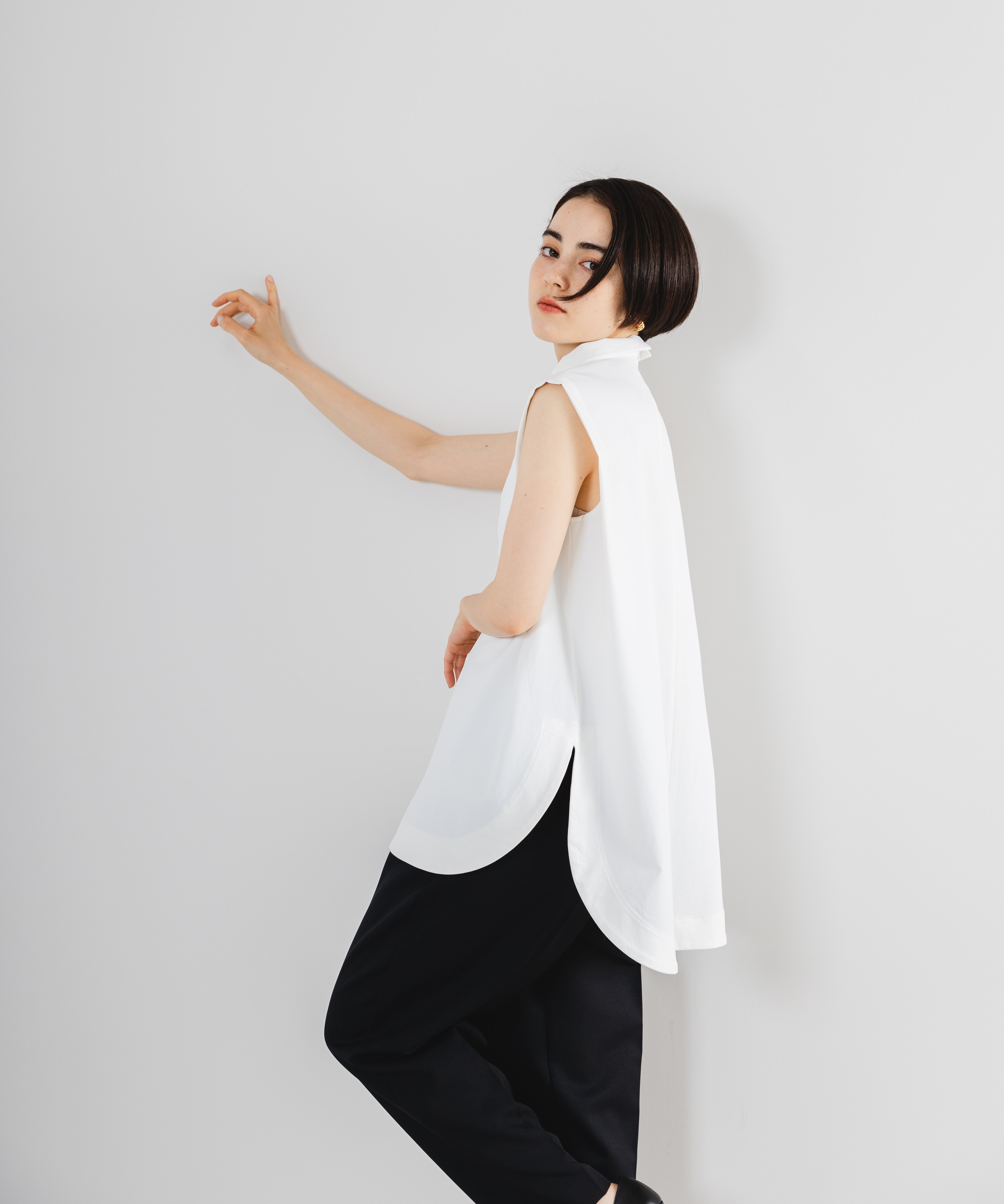 【Multi-Function 】Classic Collar Side Slit Blouse – maré（マレ）オンラインストア